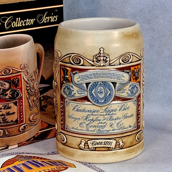 Budweiser | Dining | 99 Anheuser Busch Budweiser Collector Series Antique Label Stein Mug Cs127 ...
